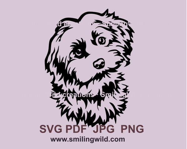 Cavapoo svg cuttable vector clip art file – Smiling Wild svg clip art