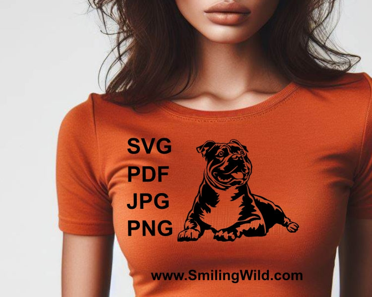 American bully svg dog vector graphic clip art, american bully digital ...
