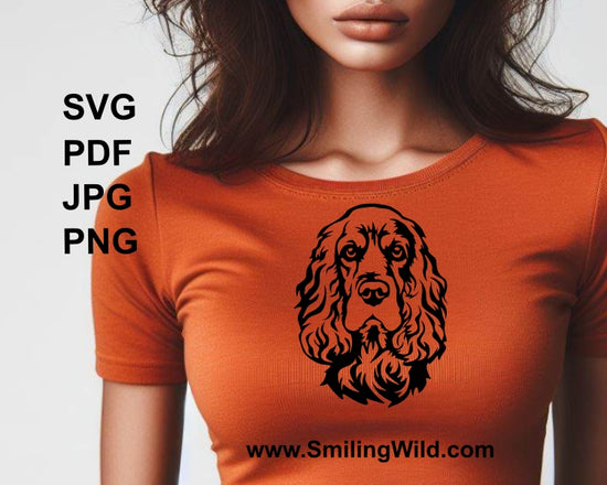 English cocker spaniel svg vector clip art portrait, dog svg – Smiling ...